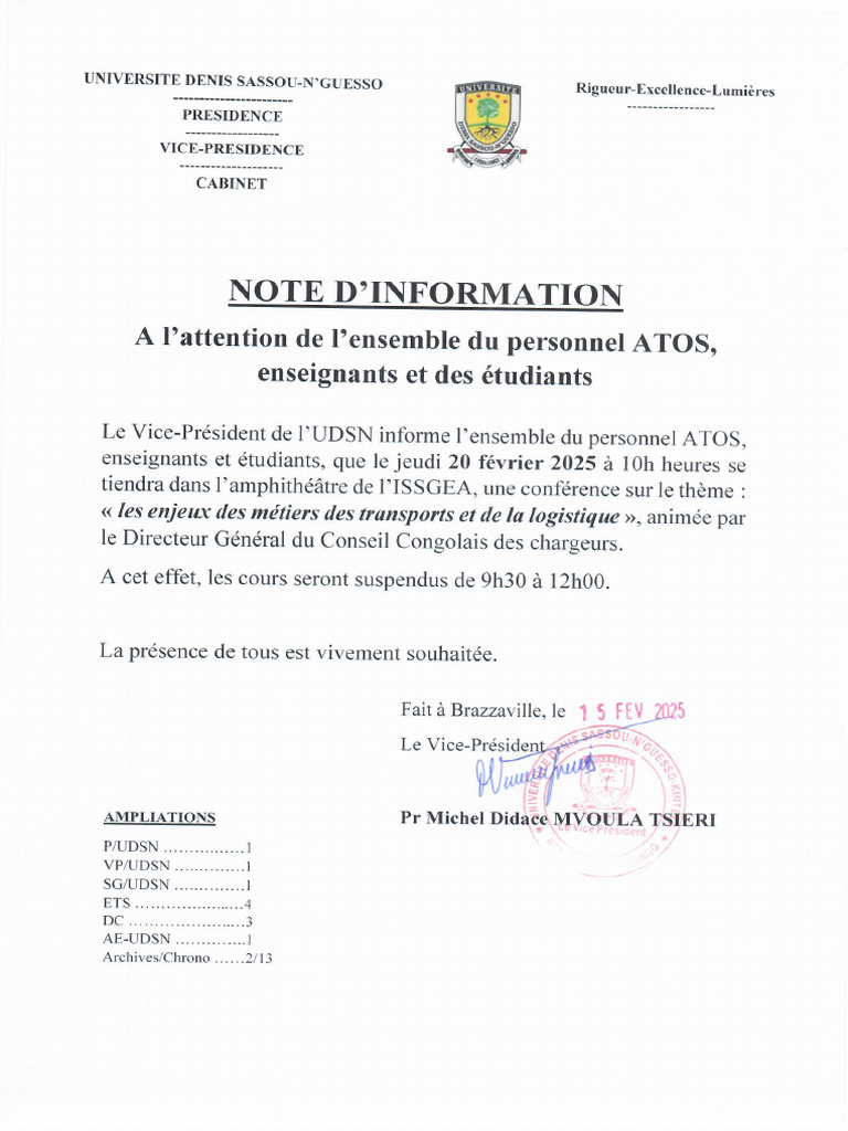 Note D'information-Conférence-Jeudi 20 Février 2025 Sur Les Enjeux Des ...