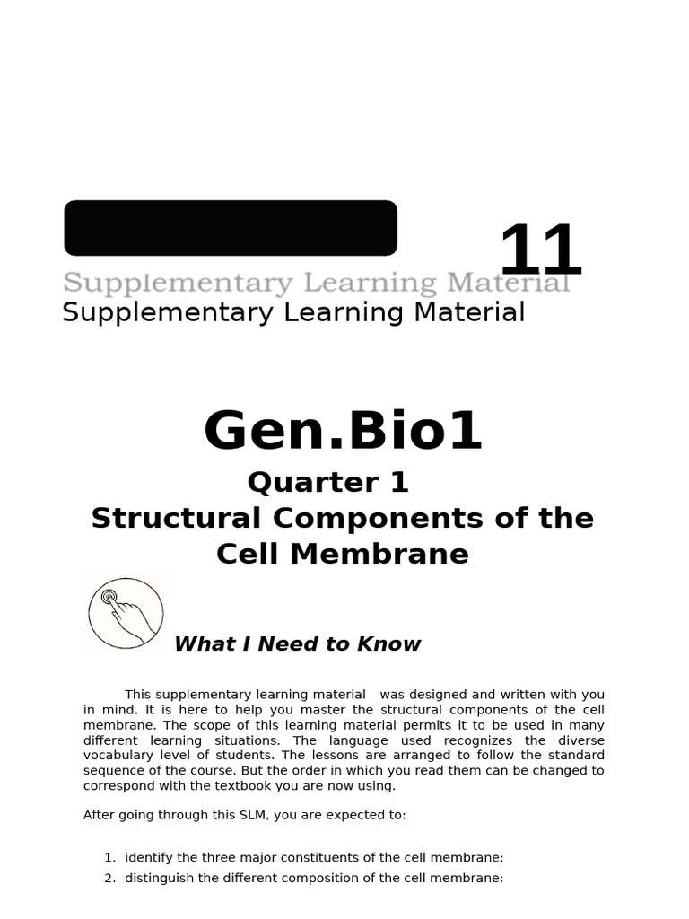 ADMModule - Cell Membrane structuresSC | PDF | Cell Membrane | Phospholipid