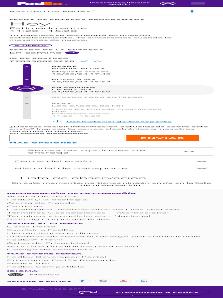 Rastreo de Envíos FedEx México | PDF