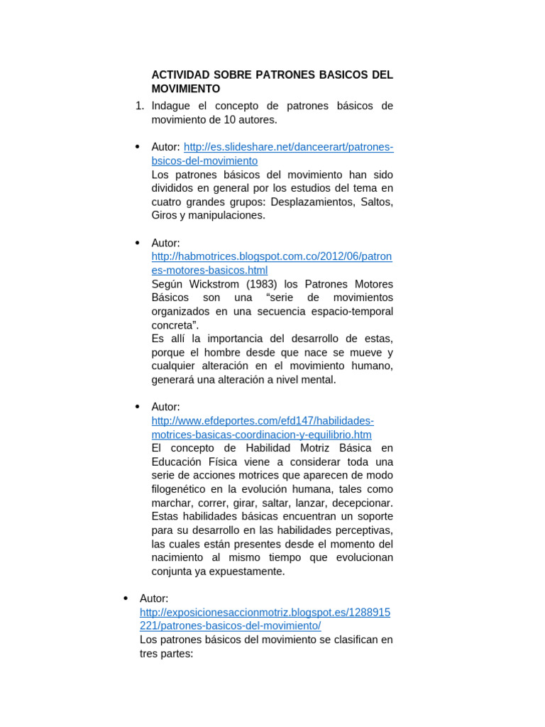 Patrones Básicos de Movimiento | PDF