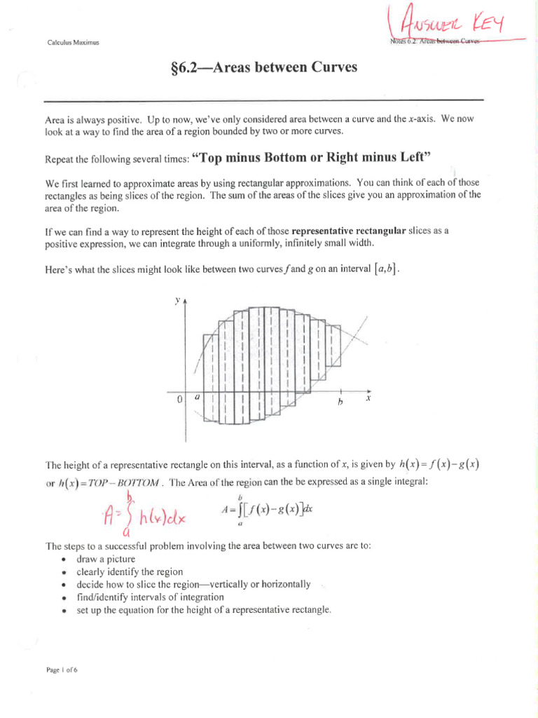 Solutions To Unit 6 - Applications of Integration | PDF