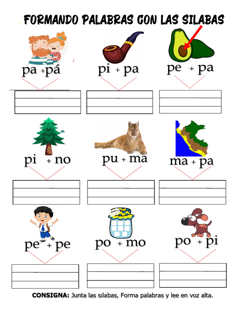 Formando Palabras Silabas de La P | PDF