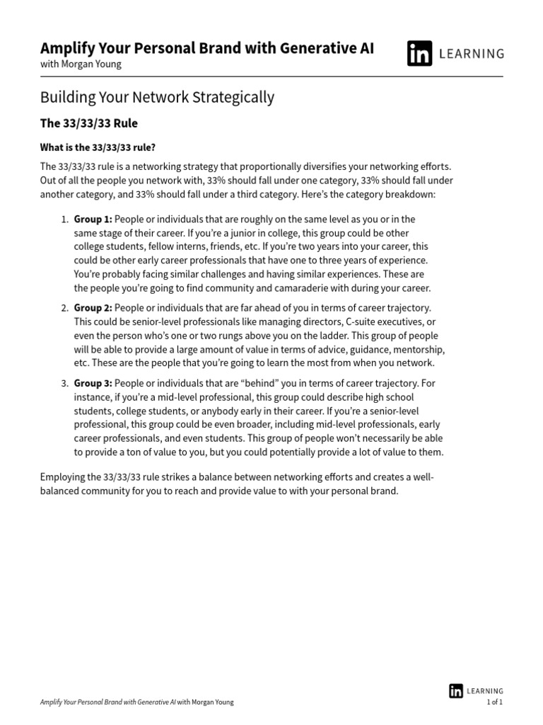 Building Your Network Strategically | PDF