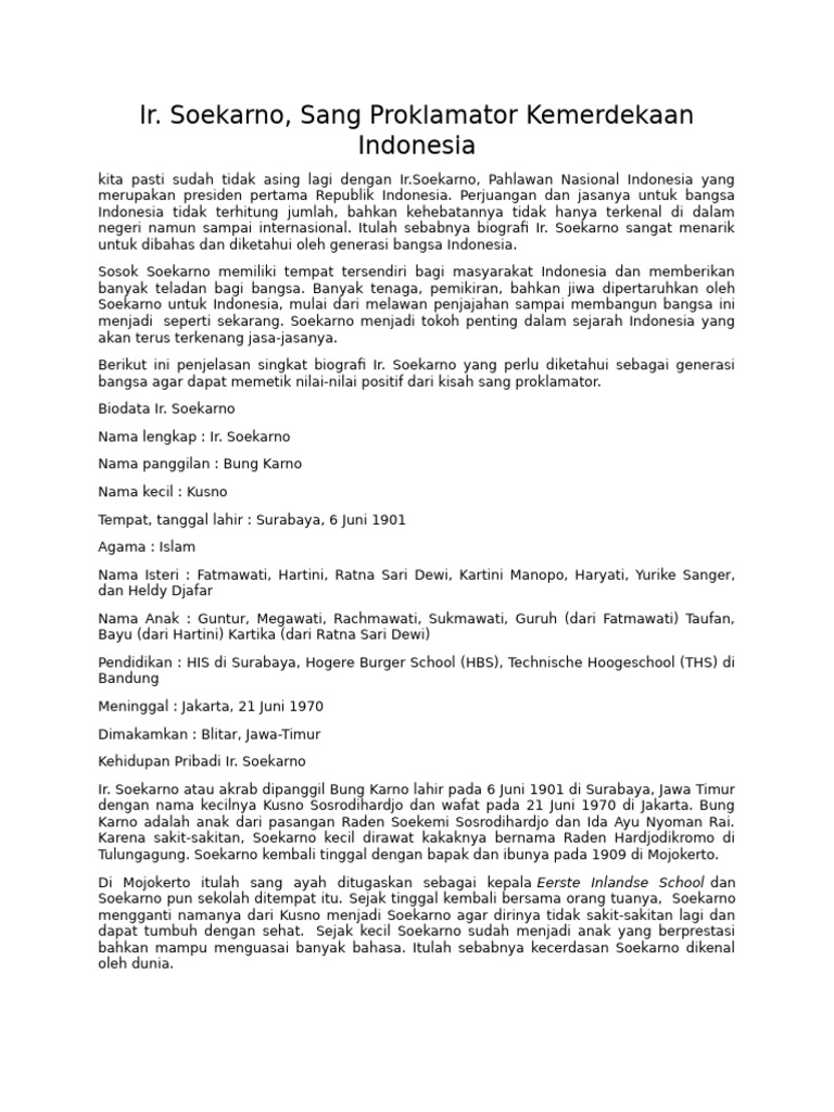 Biografi Soekarno | PDF
