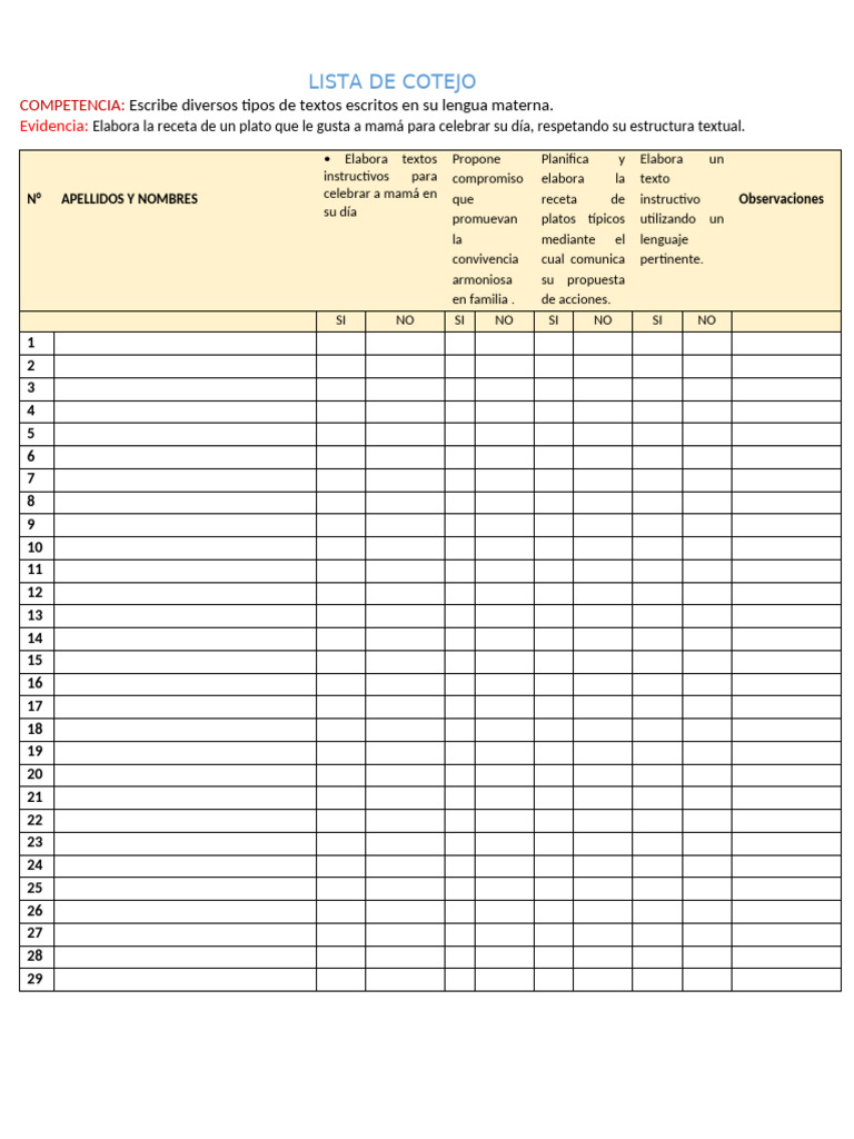 Texto Instr LISTA COTEJO | PDF