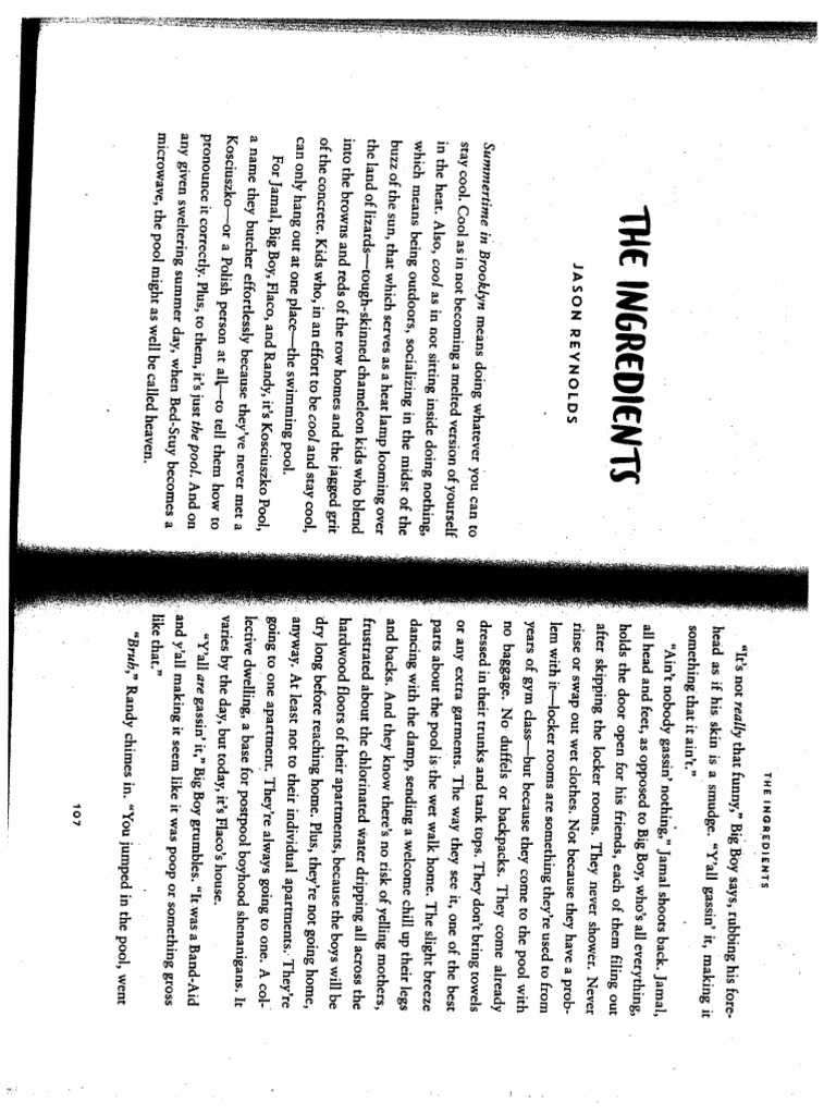 The Ingredients by JR | PDF