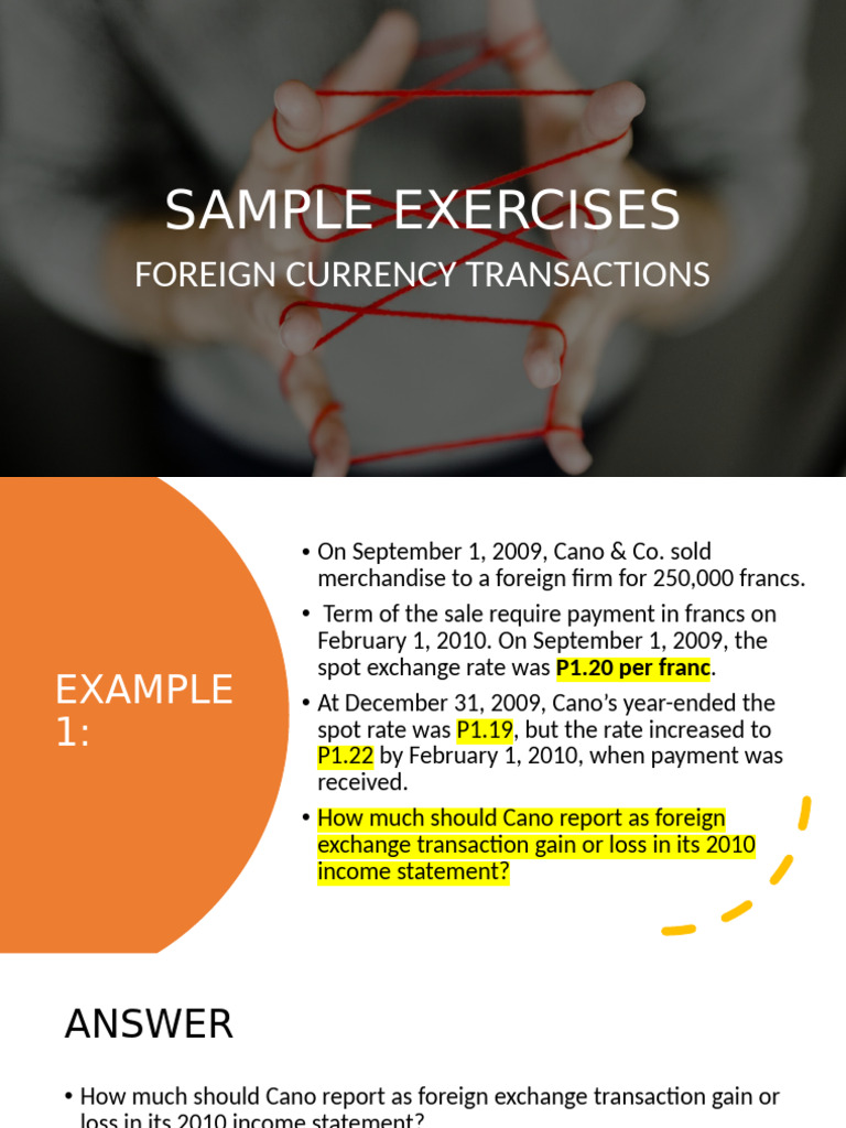 FOREIGN CURRENCY SAMPLE EXERCISES | PDF | Exchange Rate | Foreign Exchange Market