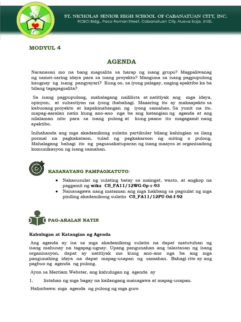 Modyul 4 - FILIPINO SA PILING LARANG | PDF