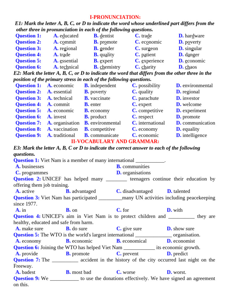 Ta9 Unit 7 (Vietnam and International Organizations) | PDF | General Agreement On Tariffs And ...