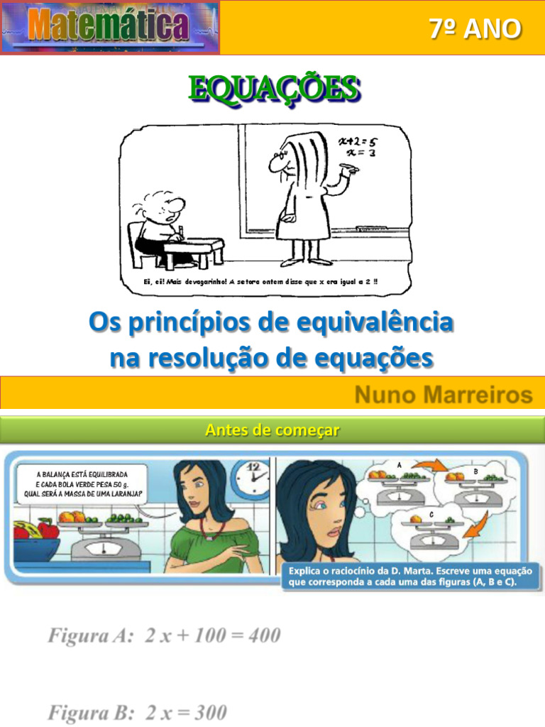 Princípios de Equivalência em Equações | PDF | Equações | Equilíbrio ...