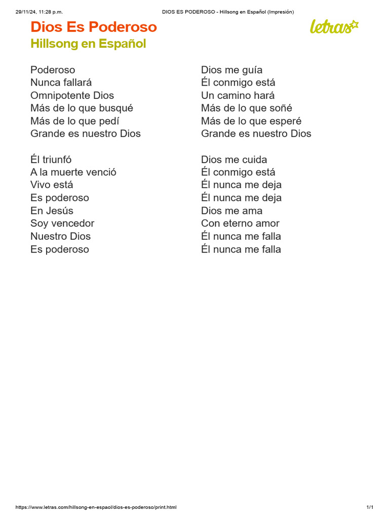 Dios Es Poderoso | PDF
