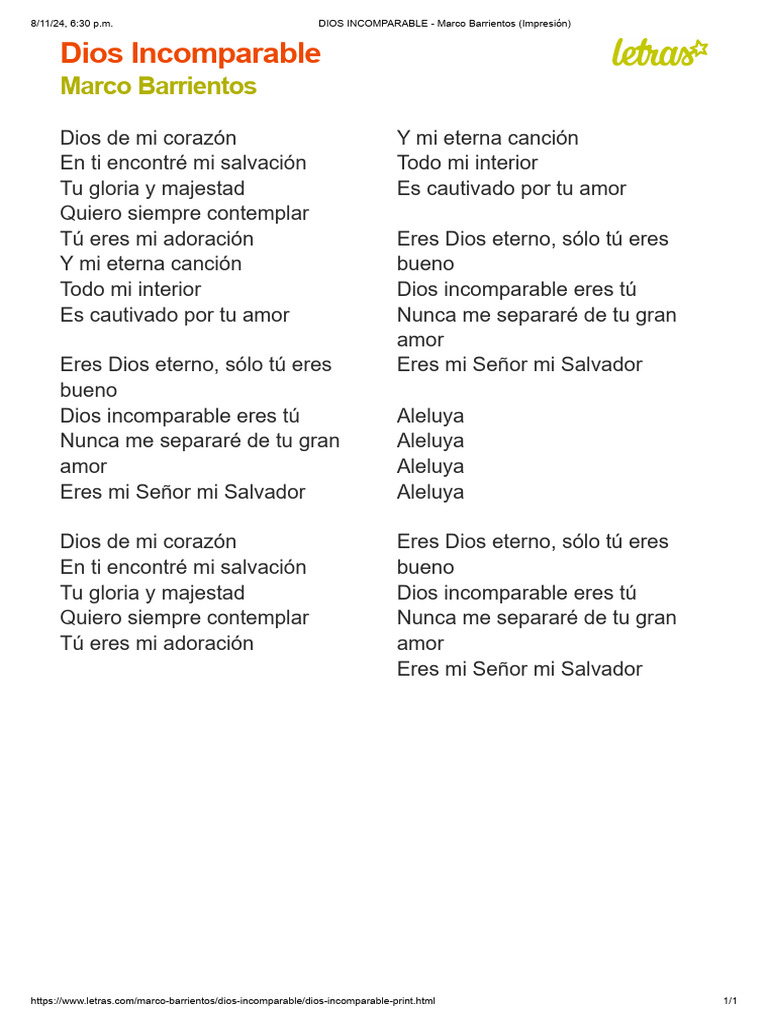 Dios Incomparable | PDF