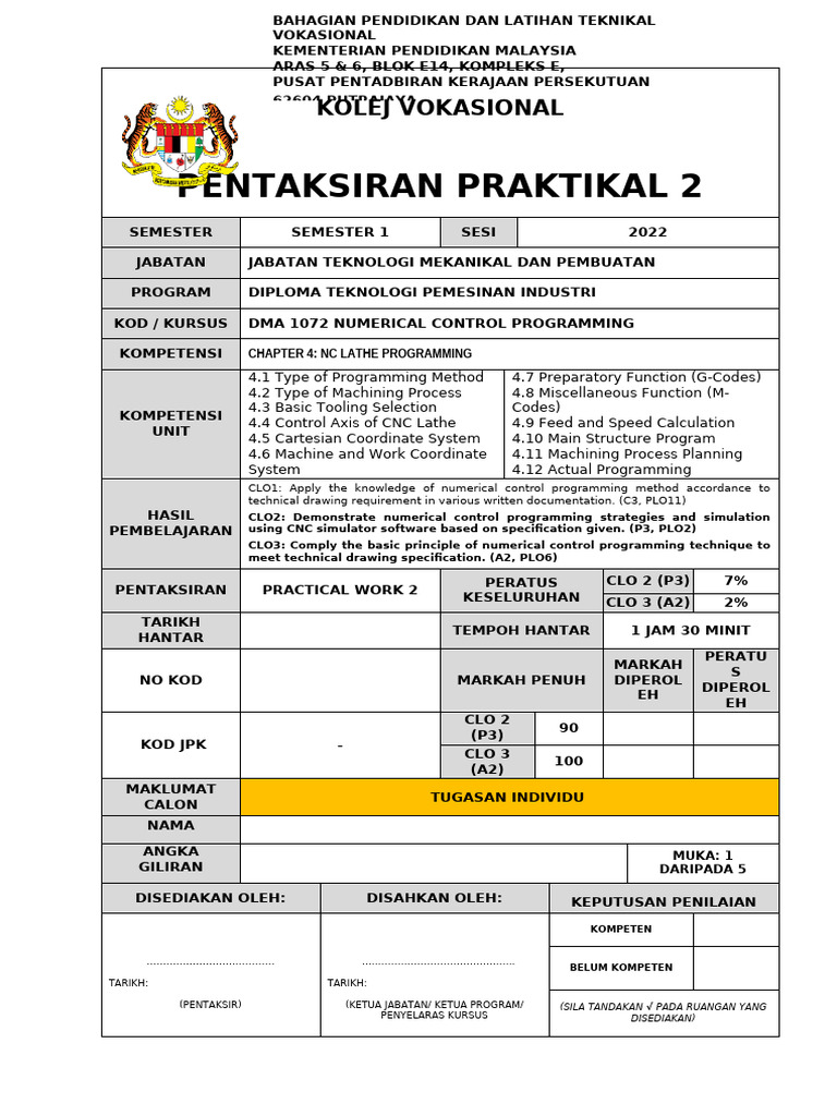 Dma 1072 Pentaksiran Praktikal 2 (Practical Work 2) | PDF