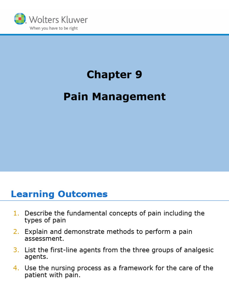 Lecture 1 Pain Management - Chapter09 | PDF | Opioid | Pain