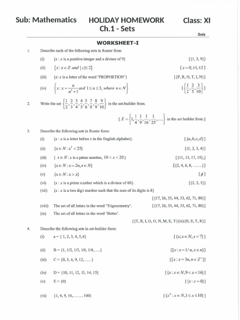 Maths Holiday HW | PDF