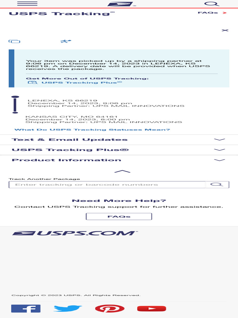 USPS Tracking® Results | PDF | United States Postal Service | Logistics