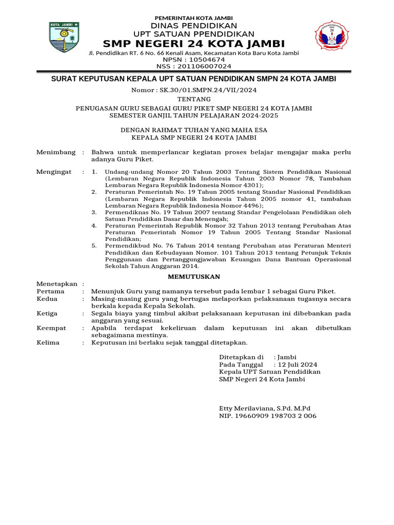 SK Piket Ganjil 2024-2025 | PDF