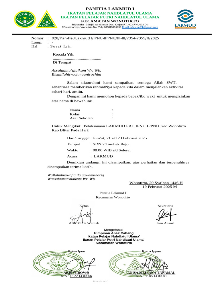 29 Surat Izin - Dispen | PDF