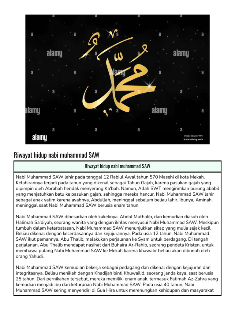 LKPD-Riwayat Hidup Nabi Muhammad SAW | PDF