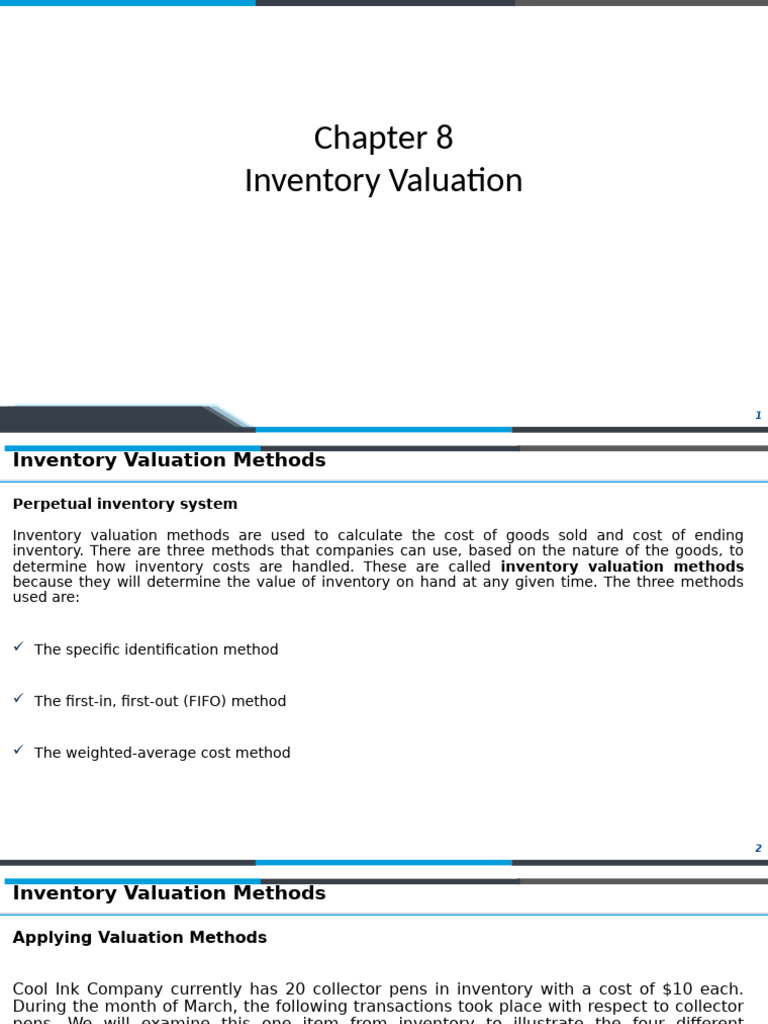 Chapter 8 Power Point | PDF | Inventory Valuation | Inventory