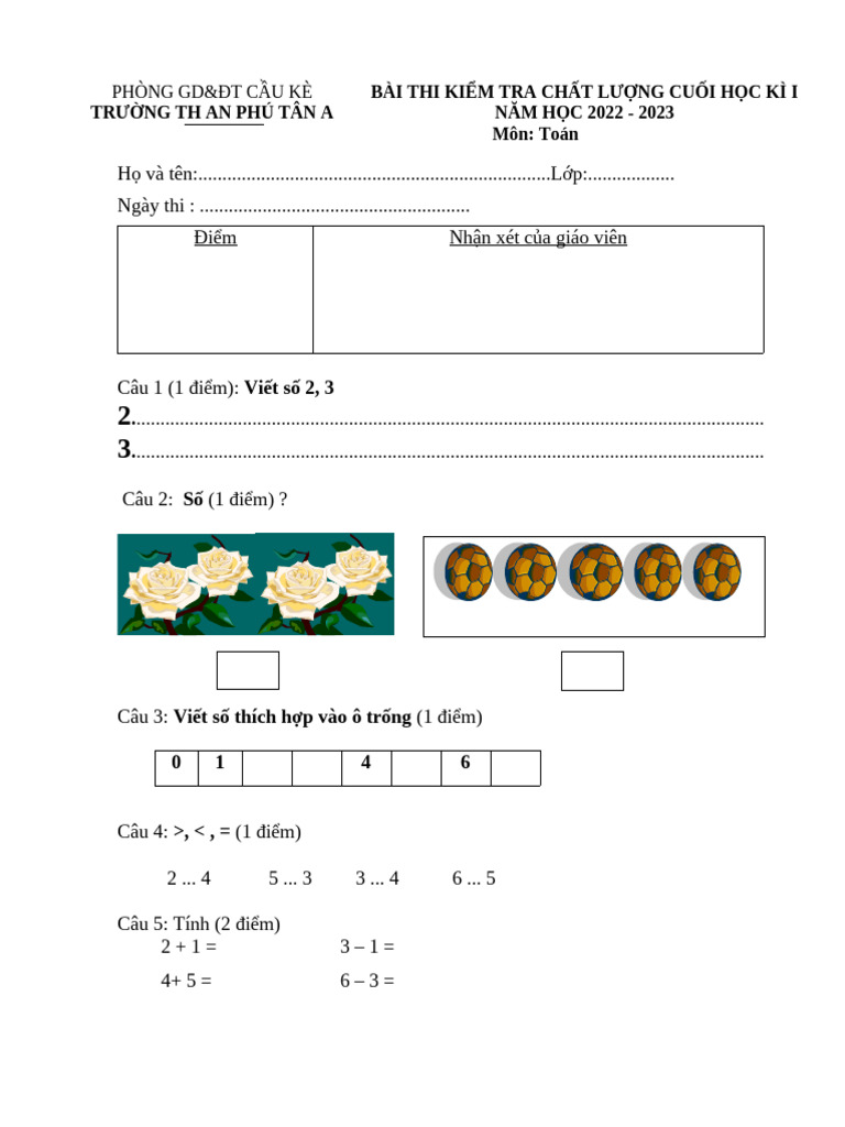 De Thi Lop 2 Hoc Sinh Khuyet Tat | PDF