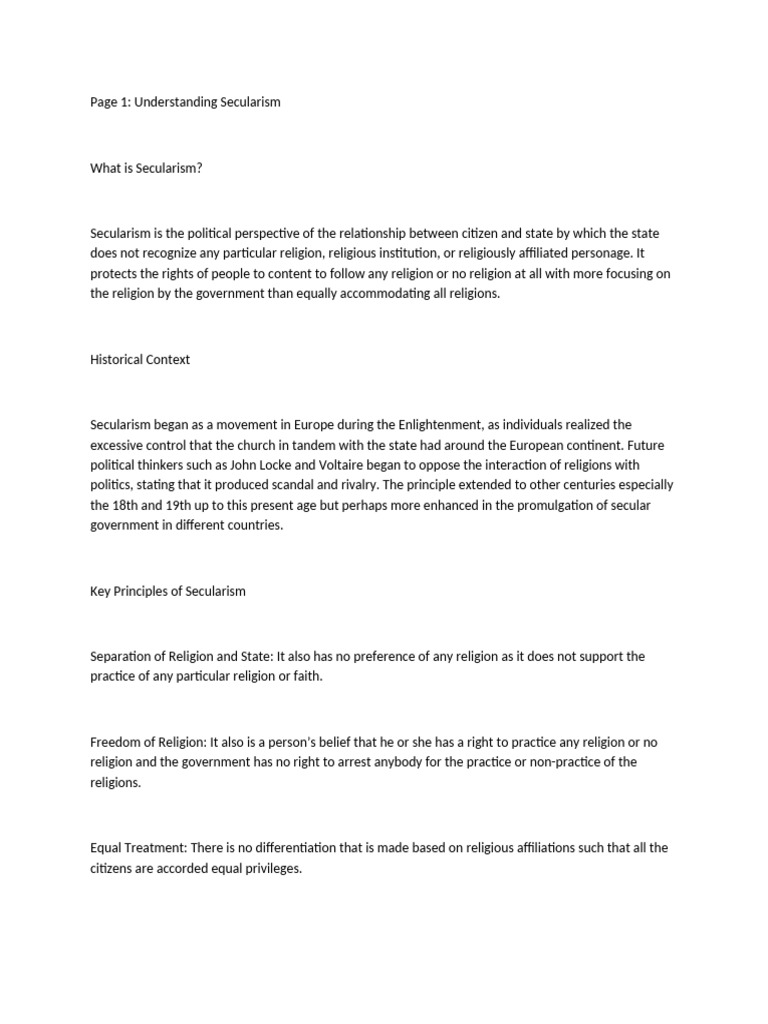 Newspaper on Secularism | PDF | Secularism | Toleration