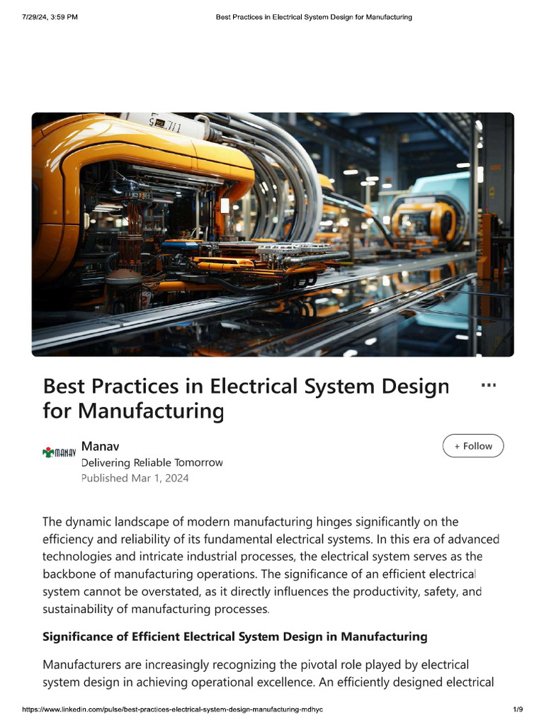 BEST PRACTICES IN ELECTRICAL DESIGN FOR MANUFACTURING | PDF