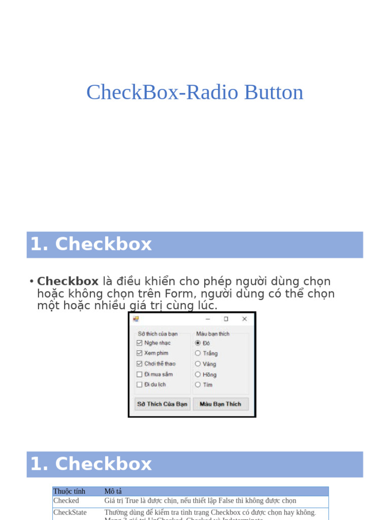 CheckBox RadioButton | PDF