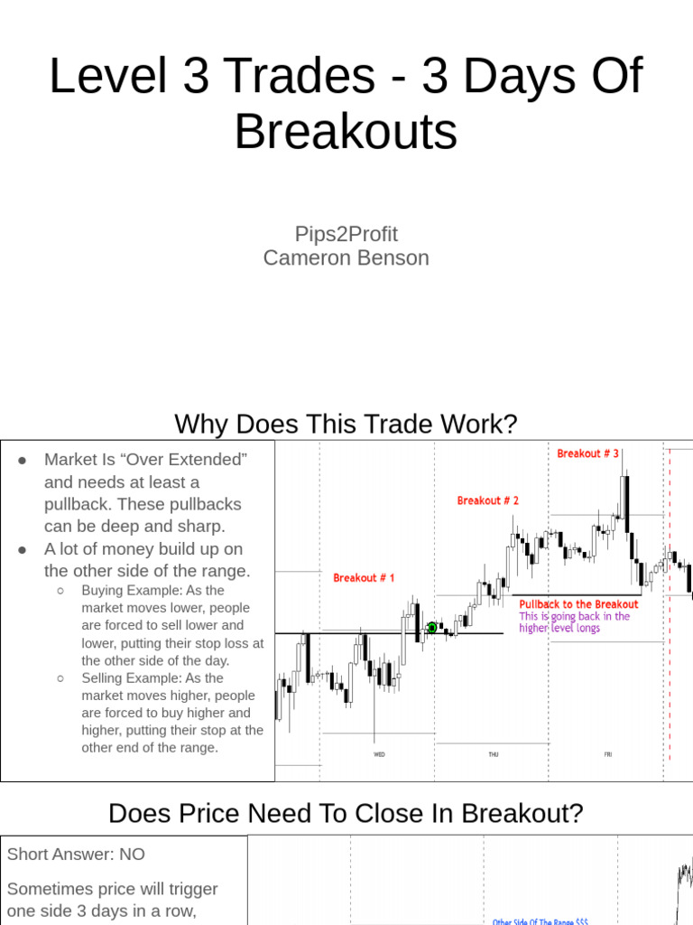 Level 3 Trades - 3 Days of Breakouts | PDF | Financial Markets | Market ...