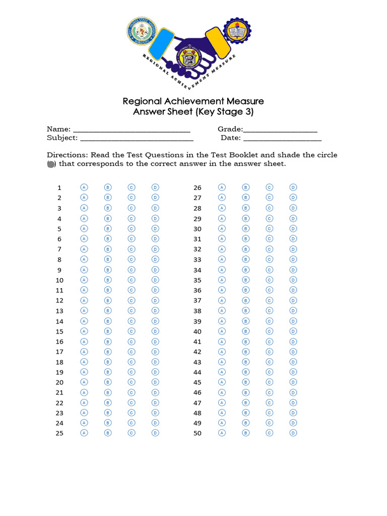 Key Stage 3 Achievement Answer Sheet | PDF