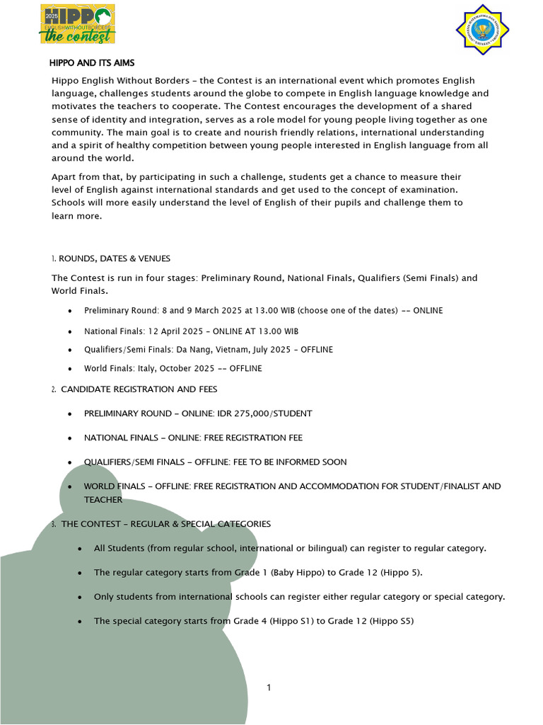 Hippo 2025 Regulations | PDF | Learning