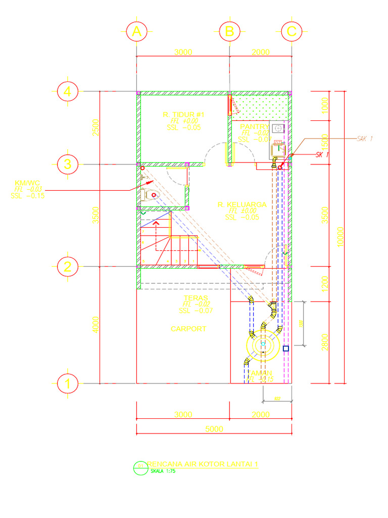 DENAH PIPA AIR KOTOR LT 1 | PDF
