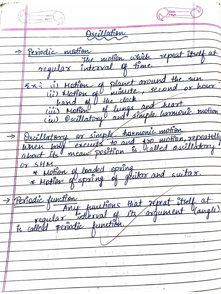 Oscillation Notes For Preparation | PDF