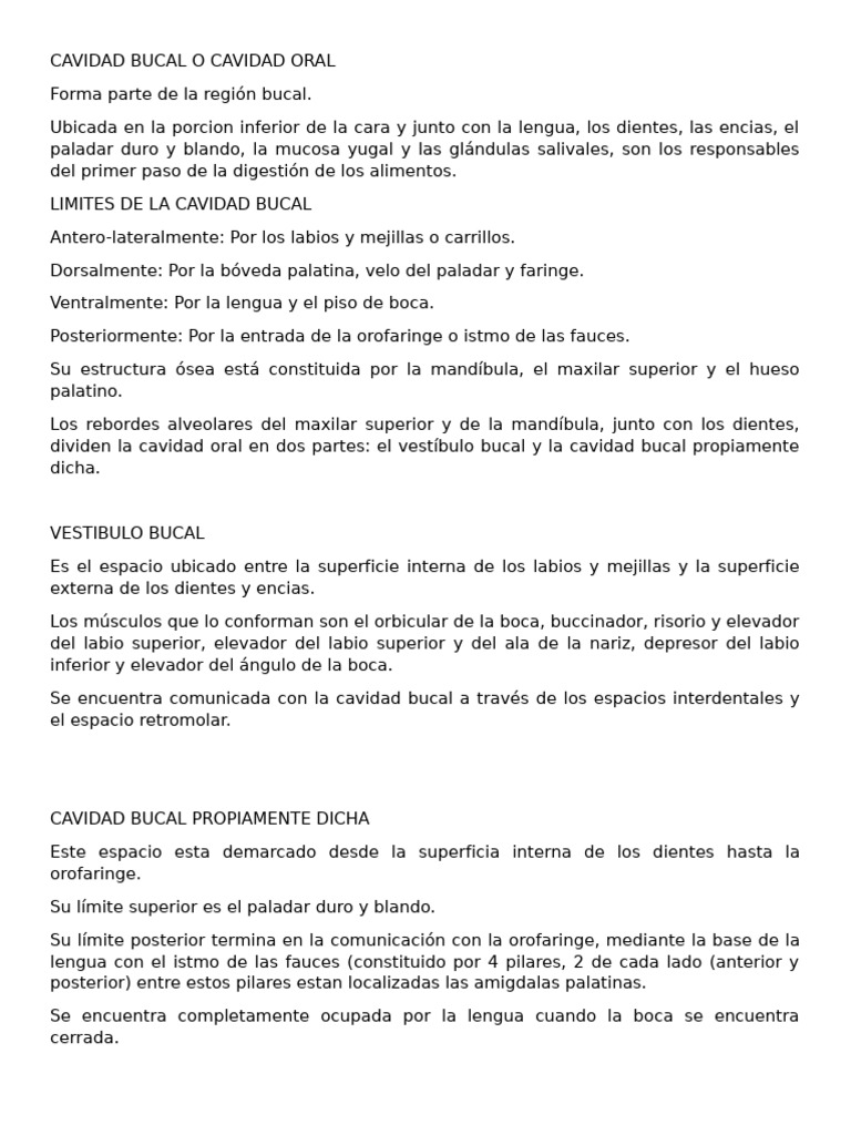 Cavidad Bucal o Cavidad Oral | PDF | Diente humano | Lengua