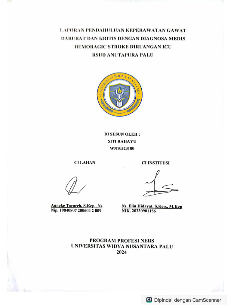 LP Hemoragic Stroke Ruangan Icu | PDF