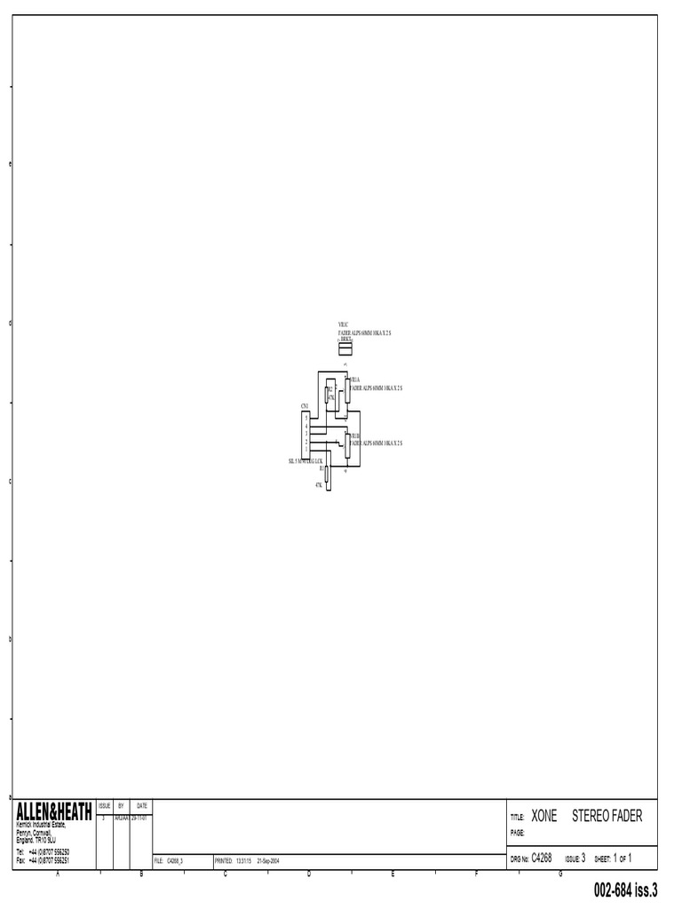 XONE 92 Stereo Fader Specifications | PDF
