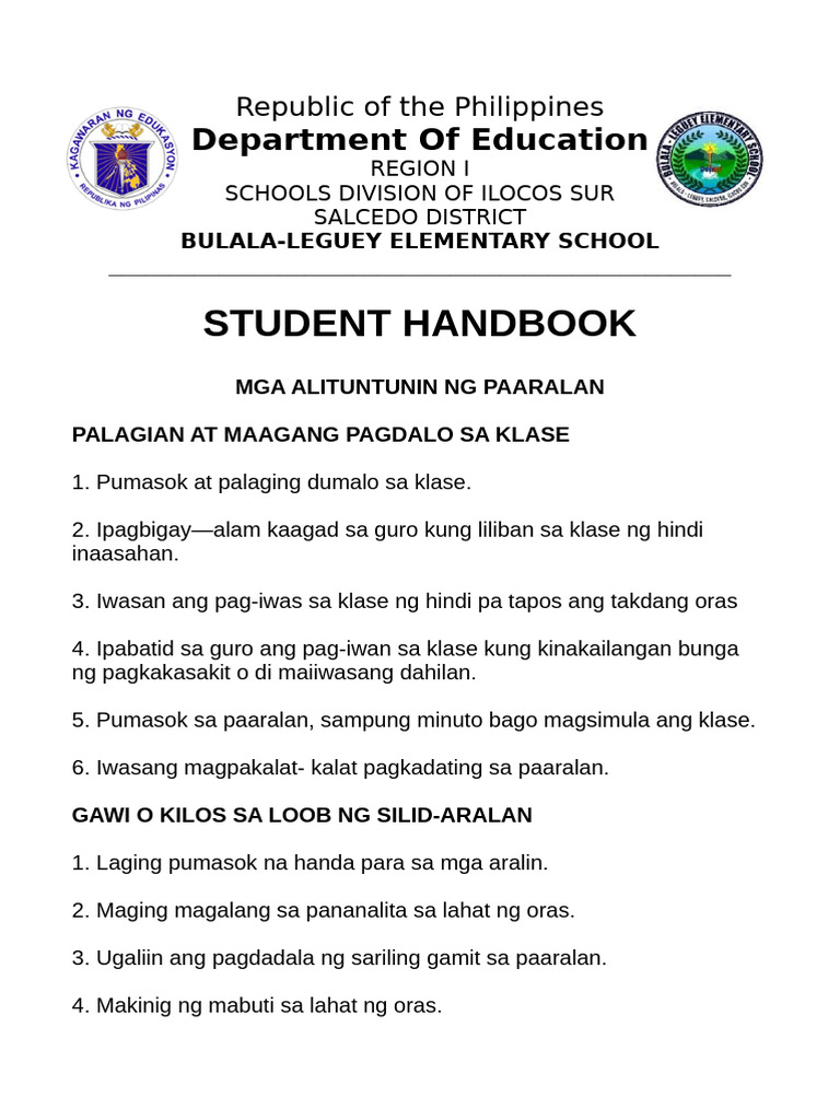 Student Handbook | PDF
