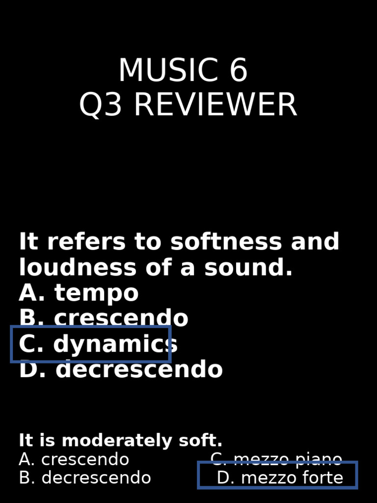 Music, Arts, PE, and Health Q3 Review Guide | PDF | Musical ...