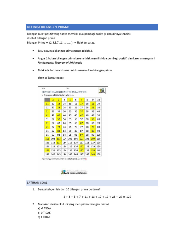 Materi Bilangan Prima | PDF
