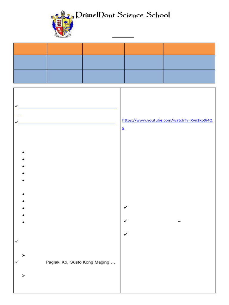 Grade 1 - 3rd Long Exam Pointers for Review | PDF