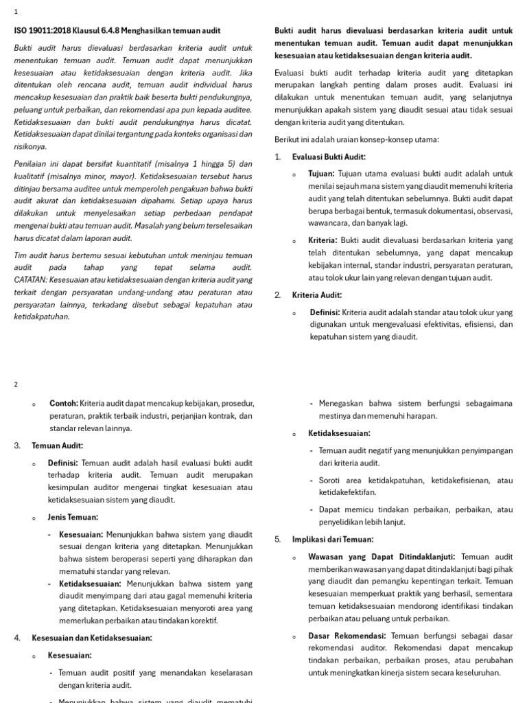 Panduan Temuan Audit ISO 19011 | PDF