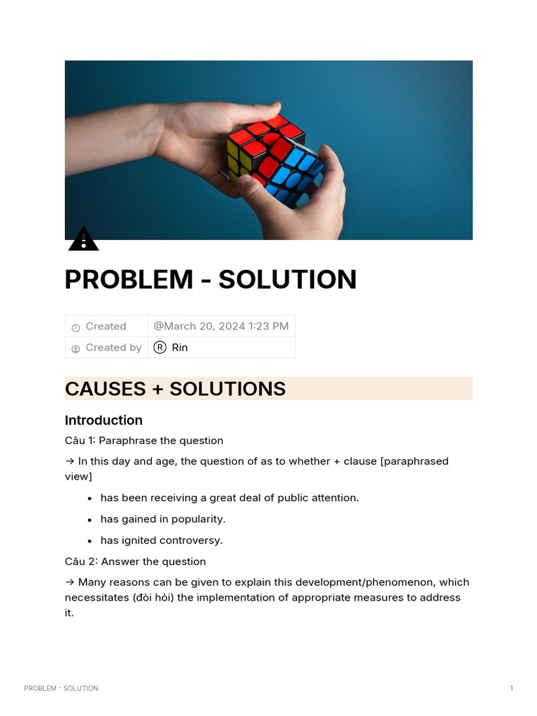 Problem - Solution | PDF