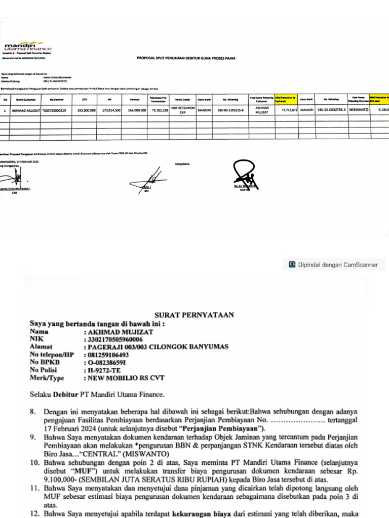 Proposal Split Pajak A.N Akhmad Mujizat | PDF