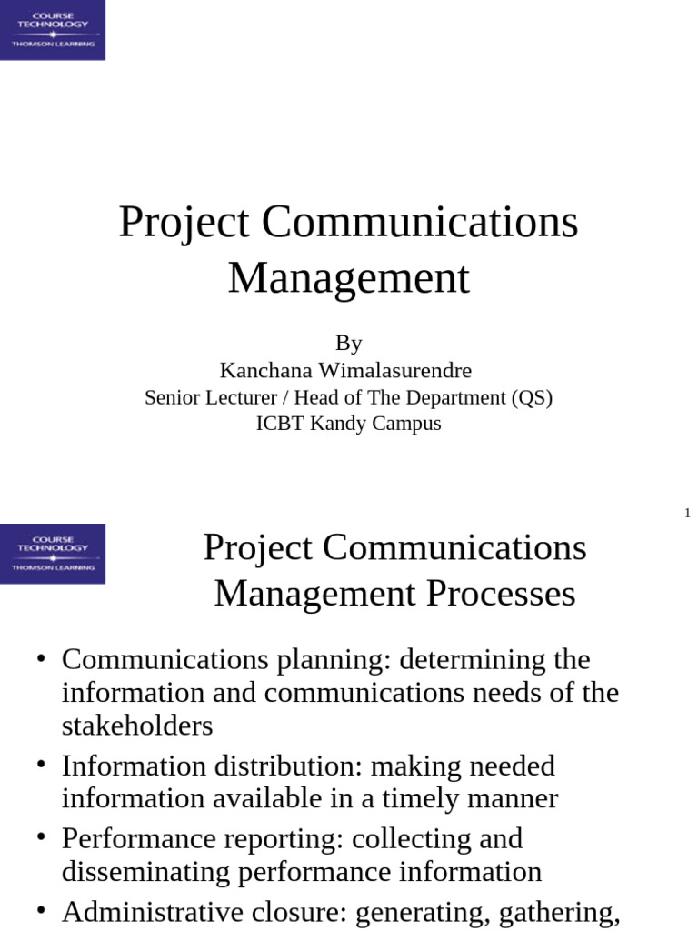 Project Communication Management | PDF | Project Management | Information