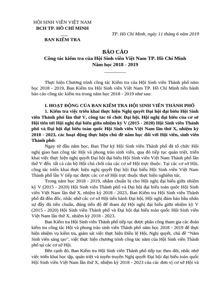 BC1019 Cong Tac KT HSV TP 2018 2019 Revised 1 | PDF