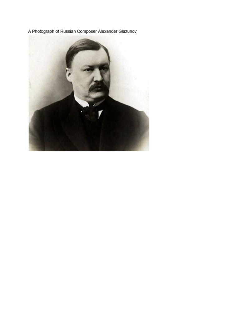 Alexander Glazunov Composer Photo | PDF