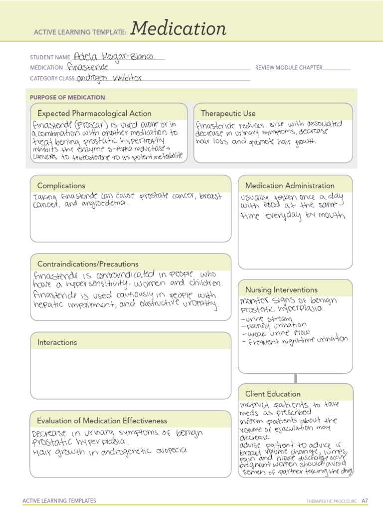 Finasteride Active Learning Template | PDF | Health Care | Medical ...