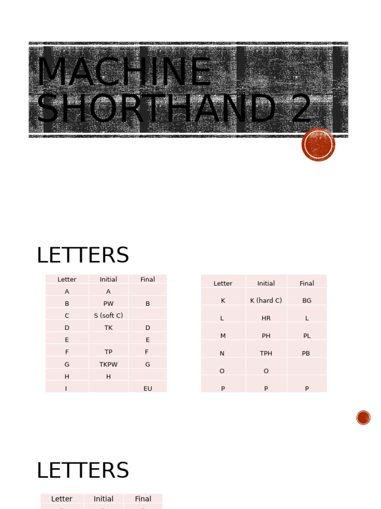 Machine Shorthand Abbreviations Guide | PDF | Language Mechanics | Notation