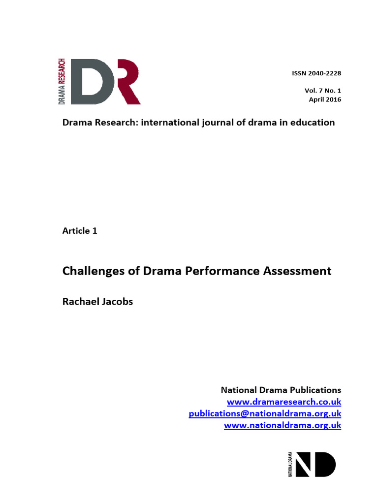 Challenges of Drama Performance Assessment | PDF | Creativity | Aesthetics