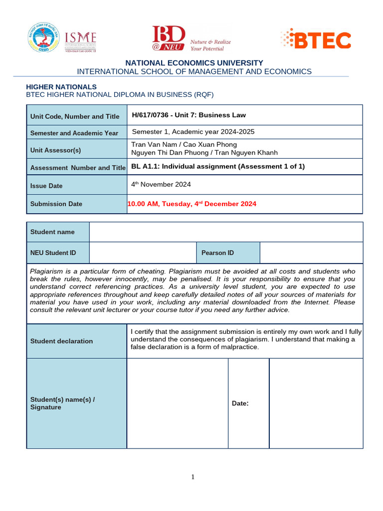 BL Assignment Oct 2024 | PDF